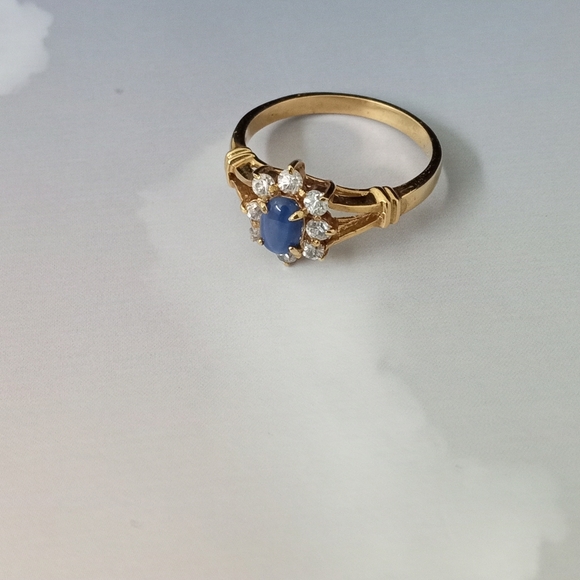 Merlite | Jewelry | Merlite Rare Blue Chalcedony White Zircon Ring ...